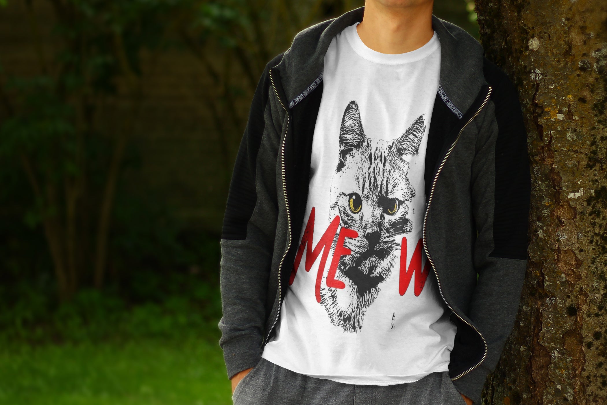 Bold Cat Design with 'MEOW' Text – blavra
